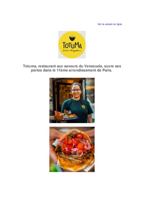 Totuma, restaurant aux saveurs du Venezuela, ouvre ses portes | RESTO-Today