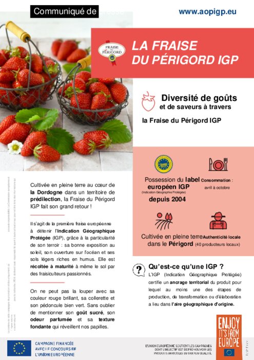 Fraise du Périgord IGP, l'incontournable de ce mois de mai | RESTO-Today
