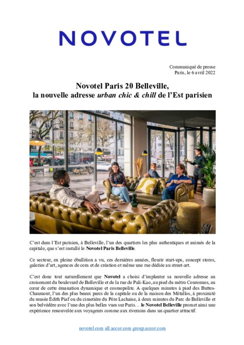 Novotel 20 Belleville : la nouvelle adresse urban chic & chill de l'Est ...